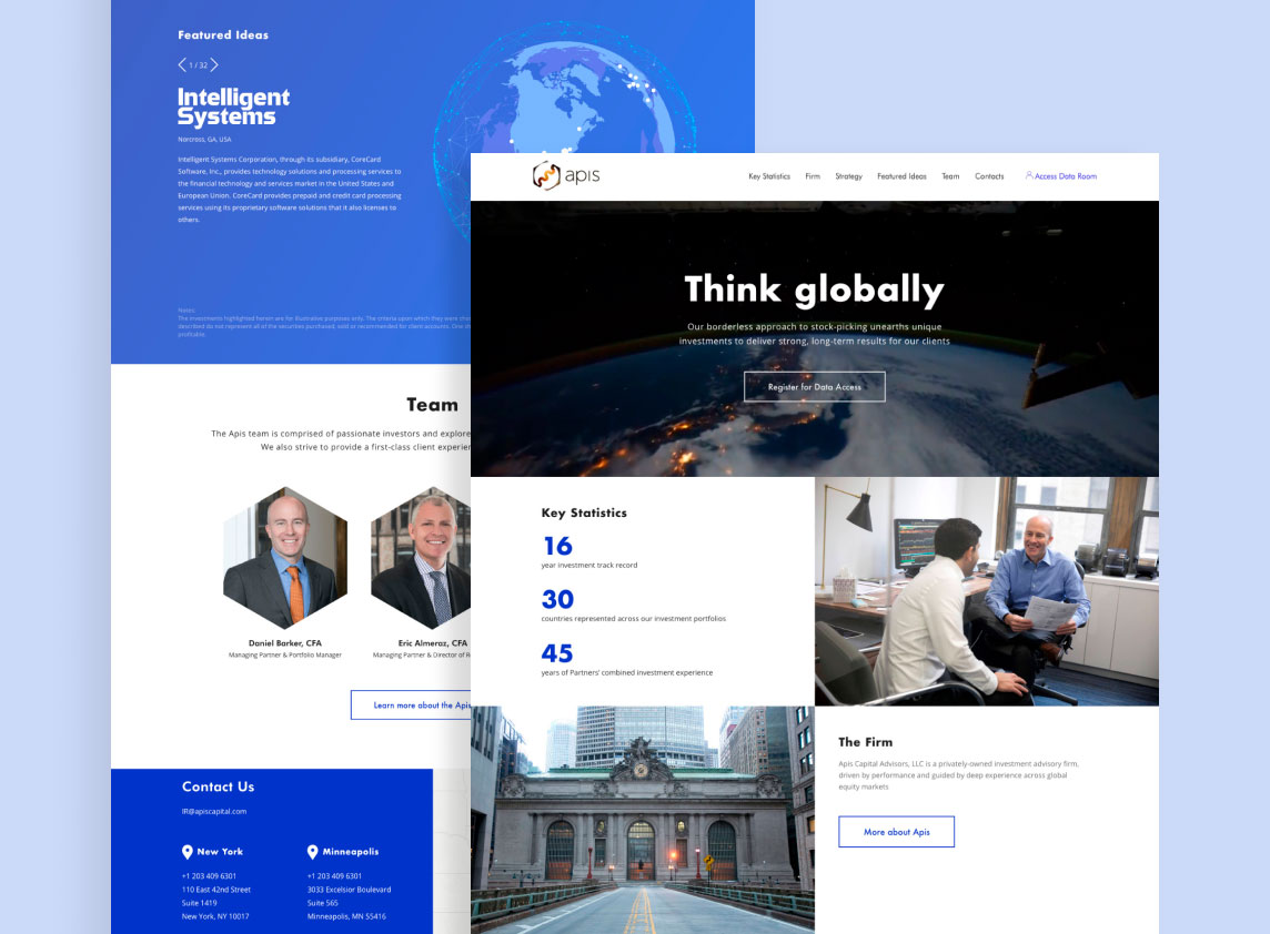 Investment Firm Website Development for Apis Capital Advisors