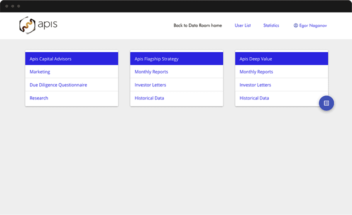 Investment Firm Website Development for Apis Capital Advisors