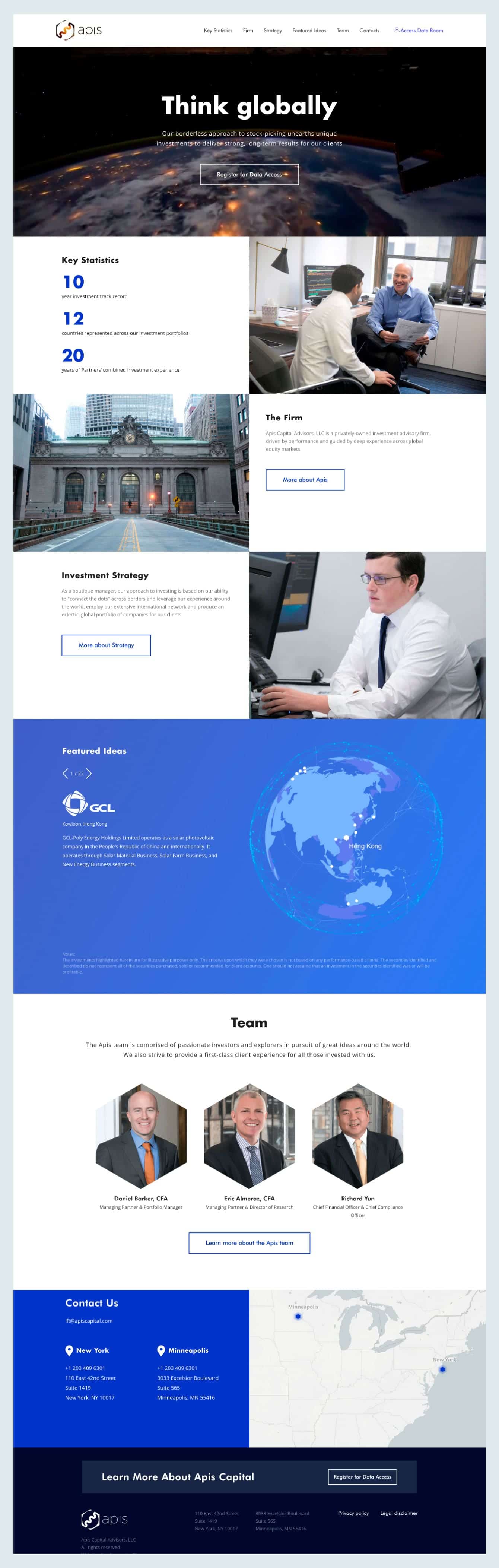 Investment Firm Website Development for Apis Capital Advisors